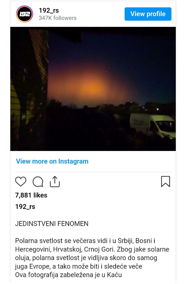 MISTERIOZNA SVETLOST: Crveno nebo iznad Vojvodine uplašilo ljude! - Šabac 24/7