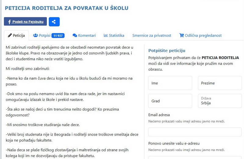 RODITELJI ZABRINUTI ZA DECU! Pokrenuta peticija za neometan i bezbedan ...